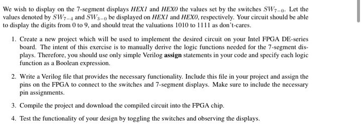 Solved Just Need The Verilog Hdl Code For This And I Am Using A De10 Lite Board We Wish To 0439