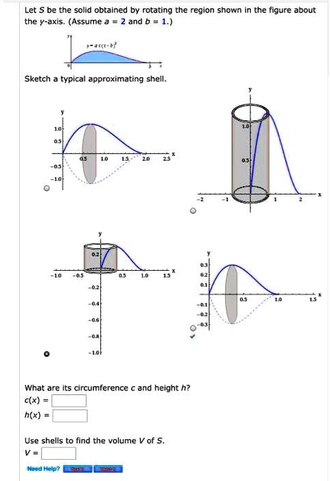SOLVED: Let S be the solid obtained bY rotating the region shown In the ...