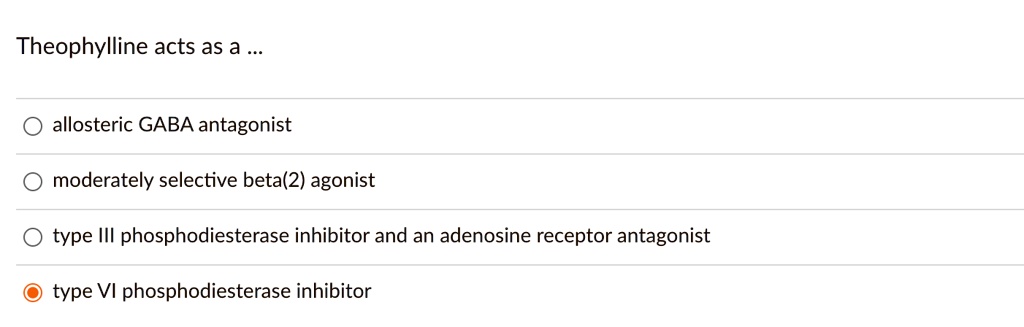 theophylline acts as a allosteric gaba antagonist moderately selective ...