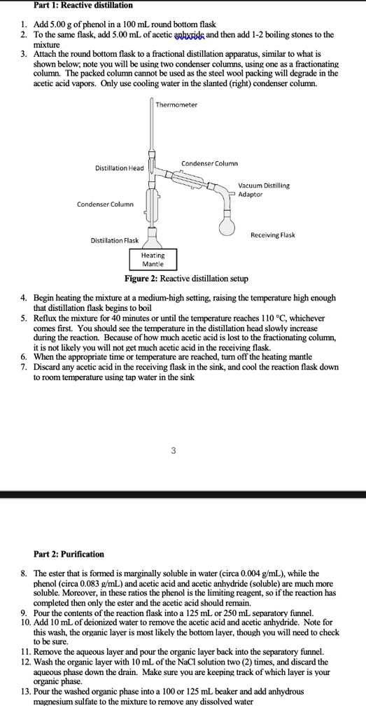 fart reactivve distillation add 500 of phenol in 100 ml round bottom flask to the same flask add ...