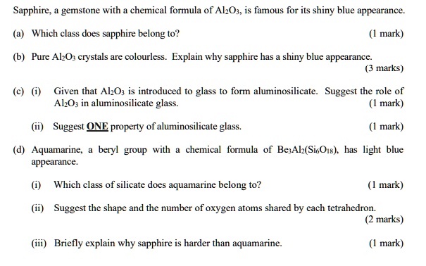 sapphire gemstone with chemical formula of al oz is famous for its ...