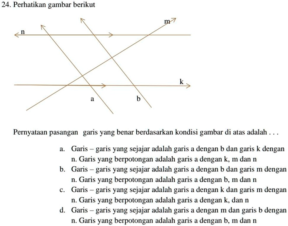 SOLVED: Tolong di bantu jawaban soal ini.. trims 24. Perhatikan gambar ...