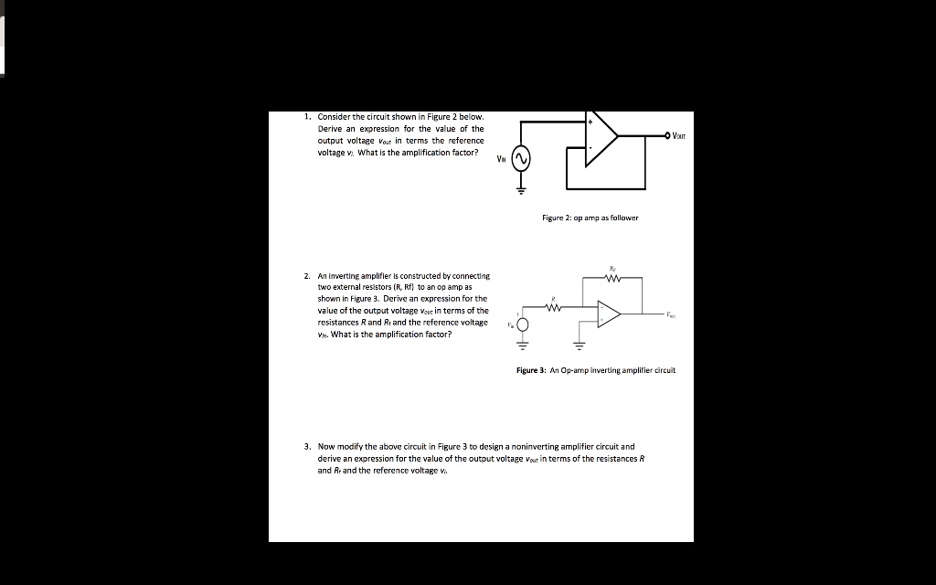 SOLVED: Consider the circuit shown in Figure 2 below. Derive an expression for the value of the ...