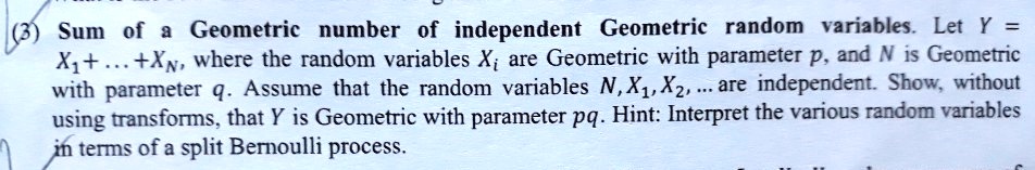 Sum of geometric number of independent geometric random...