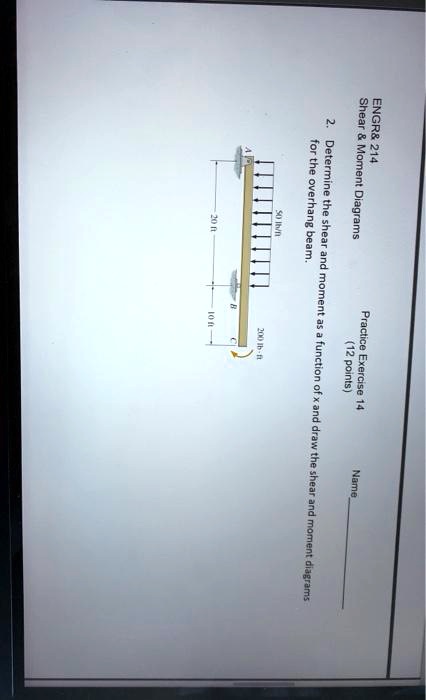 [GET ANSWER] ENGR 214 Shear Moment Diagrams Practice Exercise 14 (12 ...