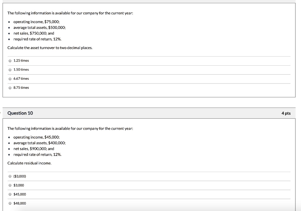 SOLVED: The following information is available for our company for the ...