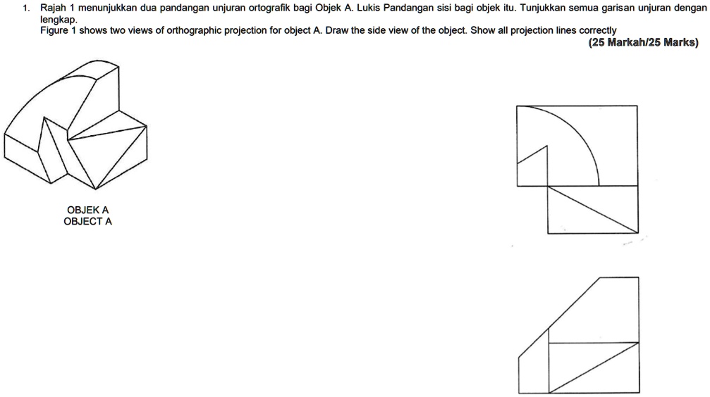 VIDEO solution: Figure 1 shows two views of orthographic projection for ...