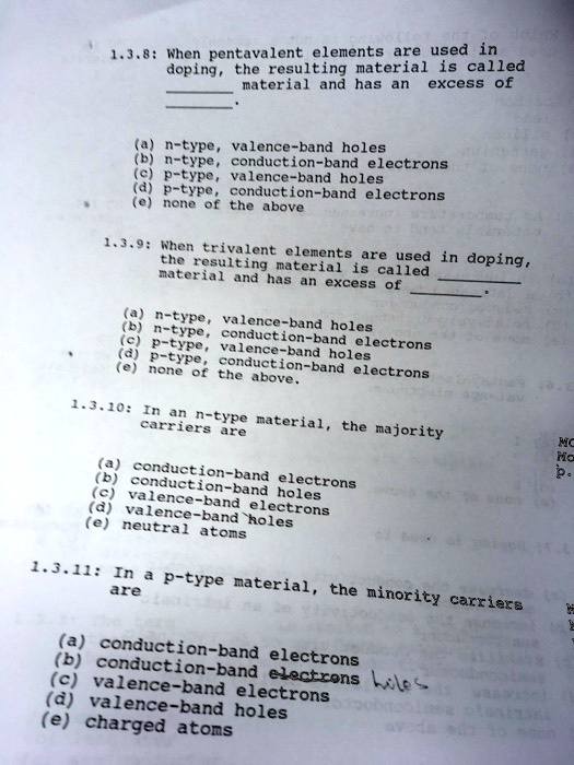 SOLVED: 1.3.s: When pentavalent elements are used in doping, the ...