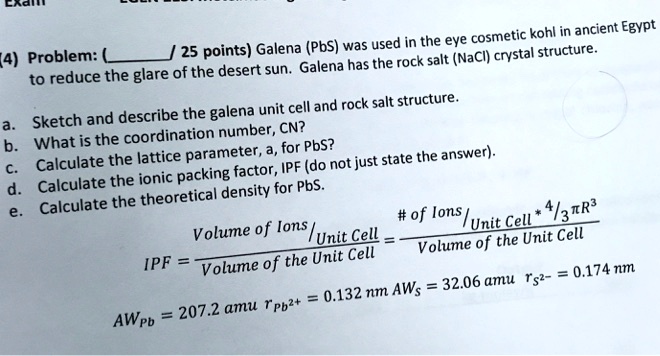 cosmetic kohl in ancient egypt 25 points galena pbs was used in the eye ...