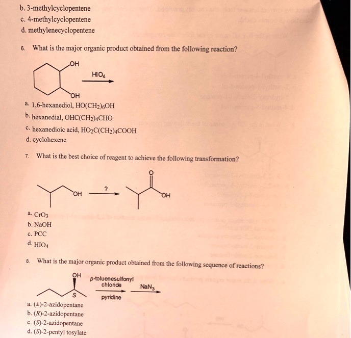 SOLVED: 3-methylcyclopentene 4-methylcyclopentene methylenecyclopentene ...