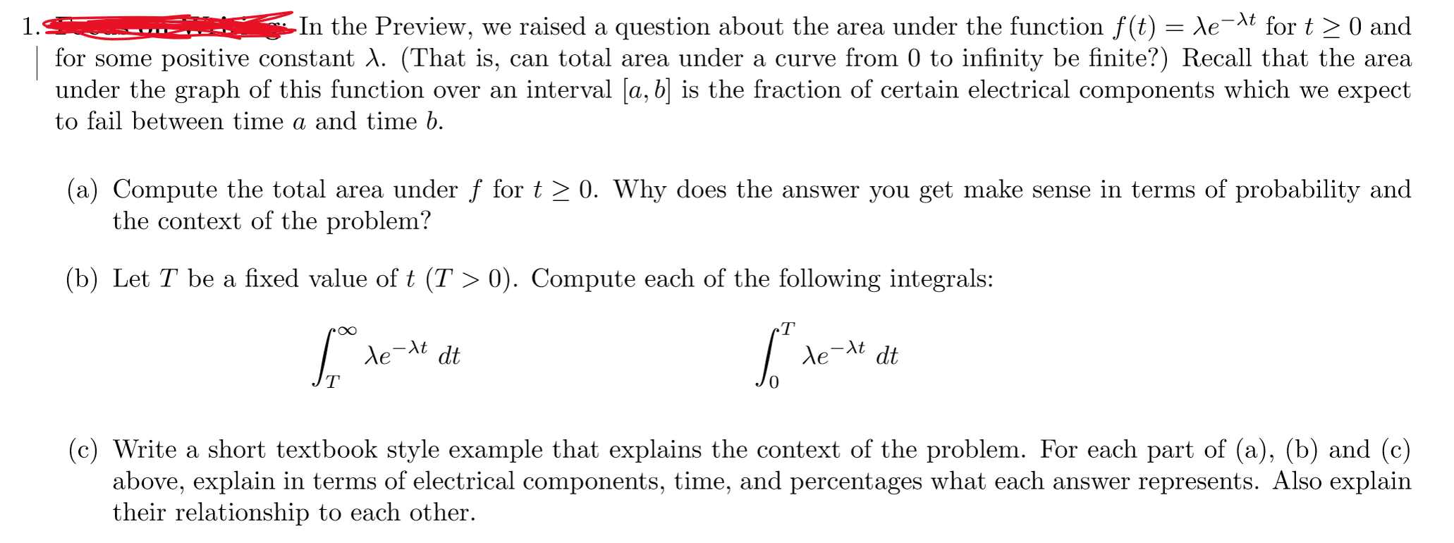 SOLVED: 1.5 In the Preview, we raised a question about the area under ...
