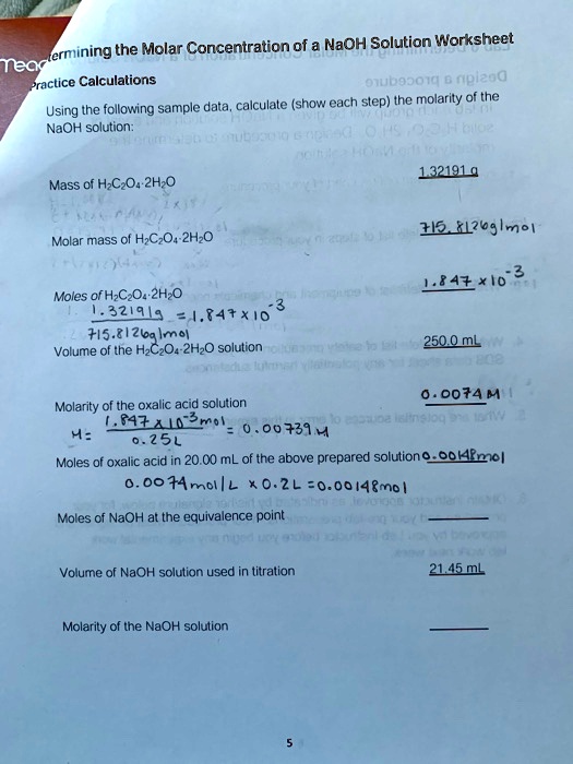 the molar concentration of naoh solution worksheet lermining tecr practice calculations oubgzod ...