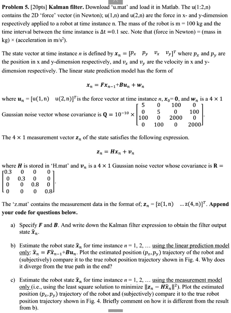 problem 5 2opts kalman filter download umat and load it in matlab the u i2n contains the 2d ...