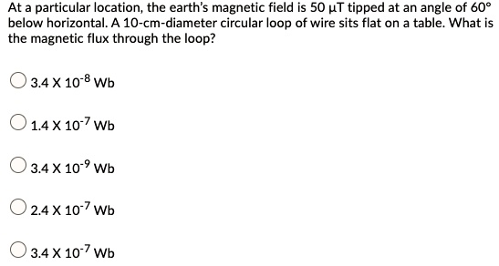 SOLVED: At a particular location, the earth's magnetic field is 50 uT ...
