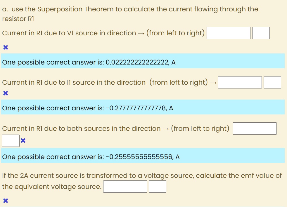 SOLVED:a: use the Superposition Theorem to calculate the current flowing through the resistor RI ...