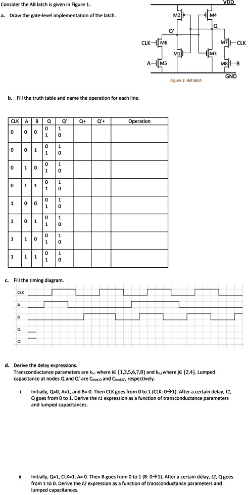 Consider the AB latch is given in Figure 1.. a. Draw the gate-level ...