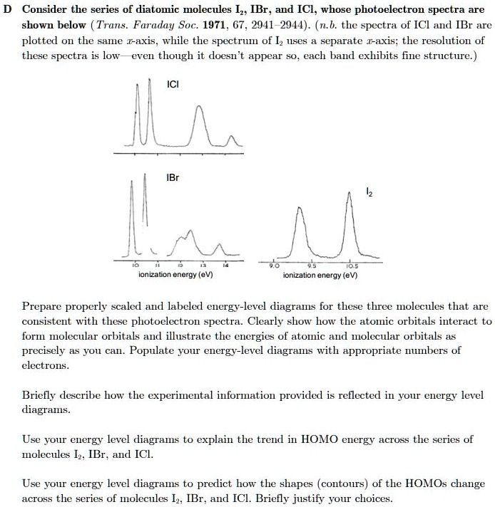 D Consider the series of diatomic molecules I2, IBr, and ICl, whose ...