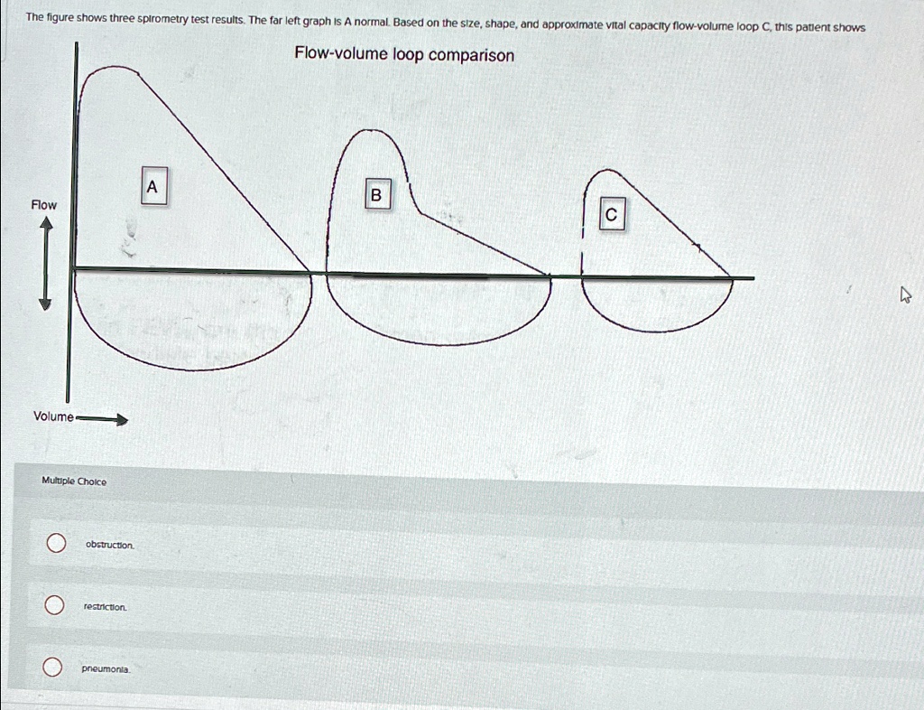 the figure shows three spirometry test results the far left graph is a ...