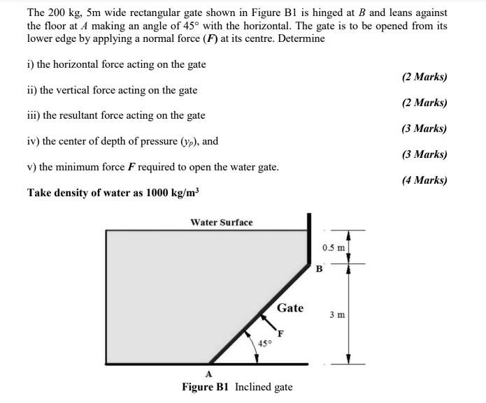 SOLVED: PLEASE SHOW ALL CALCULATIONS AND ANSWER ALL QUESTIONS The 200 kg, 5m wide rectangular ...