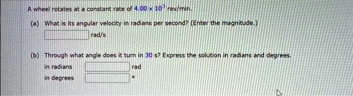 Angular Velocity In Radians