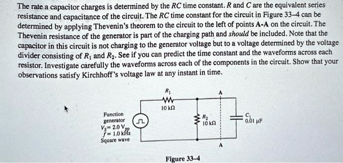 The rate a capacitor charges is determined by the RC time constant. R ...