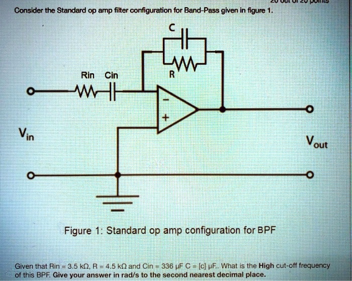 Consider the Standard op amp filter configuration for Band-Pass given ...