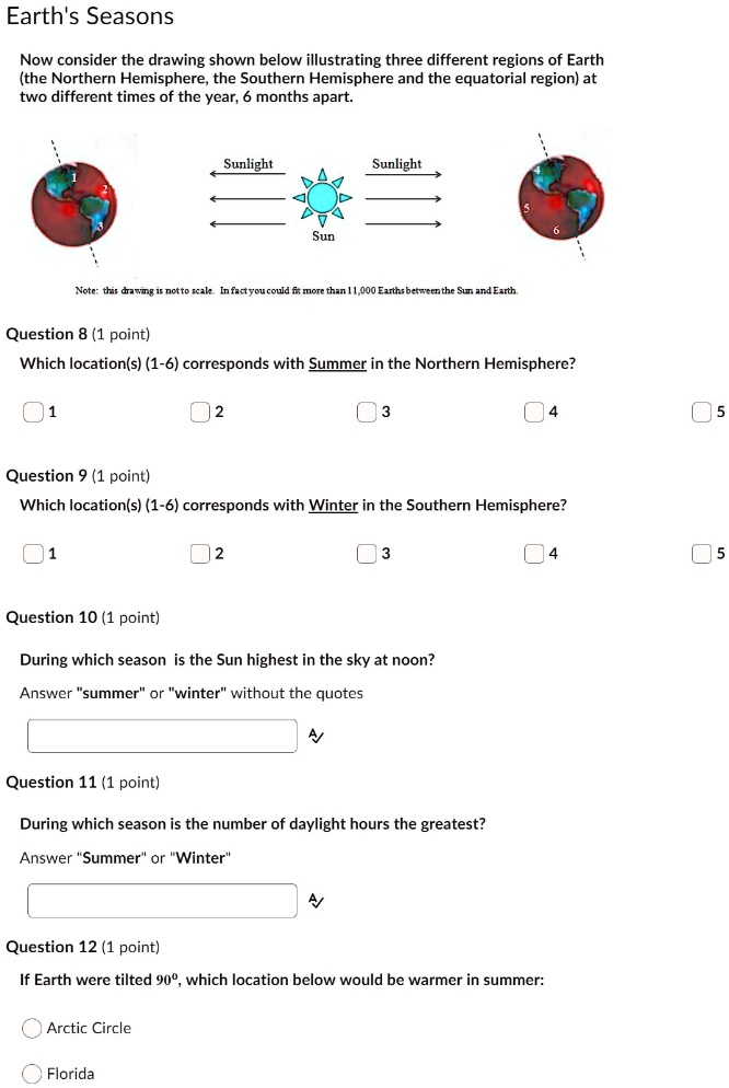 SOLVED: Earth's Seasons Now consider the drawing shown below ...
