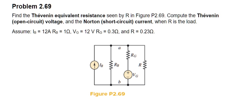 Problem 2.69 Find the Thévenin equivalent resistance seen by R in Figure P2.69. Compute the ...