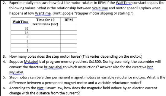 SOLVED: For: PIC16F877A Experimentally measure how fast the motor ...