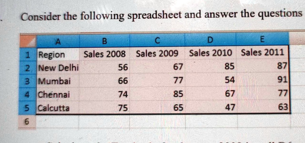 1. Calculate the total sales for the year 2008 in Cell B6. 2. Write a ...