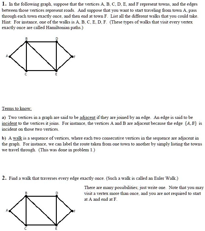 1. In the following graph, suppose that the vertices A, B, C, D, E, and ...