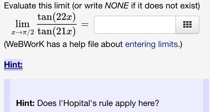 SOLVED: Evaluate this limit (or write NONE if it does not exist) limx → ...