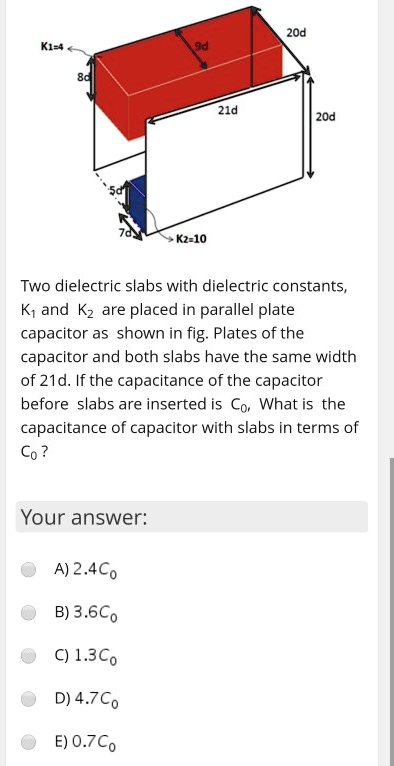 SOLVED: Z0d K1=4 21d 20d Kz=-10 Two dielectric slabs with dielectric ...