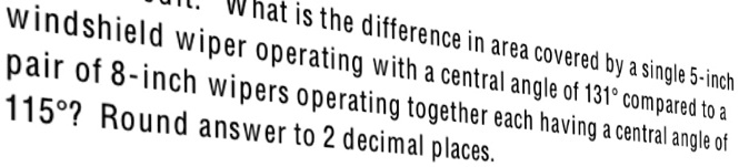 windshield wnat is the wiper difference operating in area pair of 8 6 with a covered inch ...
