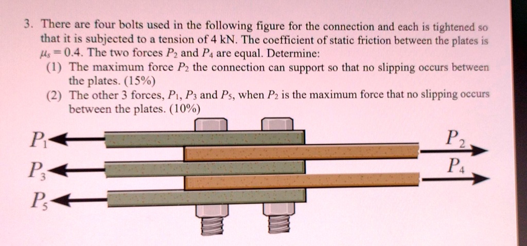 SOLVED: There are four bolts used in the following figure for the ...