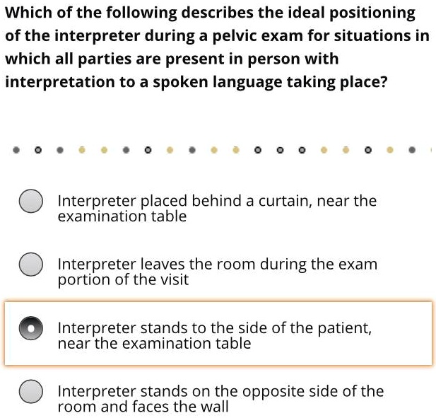 which of the following describes the ideal positioning of the ...