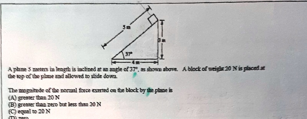 SOLVED: A plane 5 meters in length is inclined at an angle of 3 degrees ...