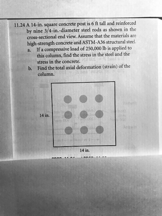 11.24 A 14-inch square concrete post is 6 ft tall and reinforced by ...