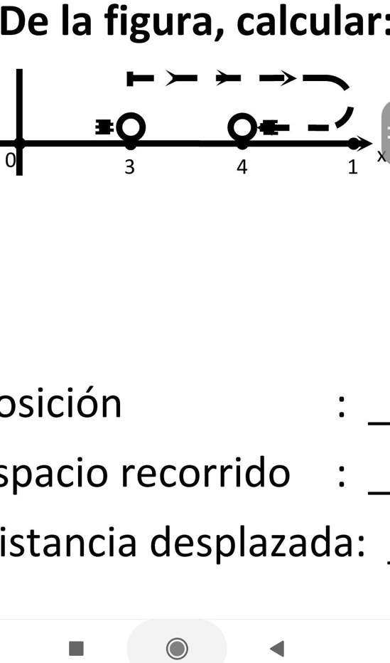 SOLVED: De la figura, calcular: posición final, espacio recorrido y ...