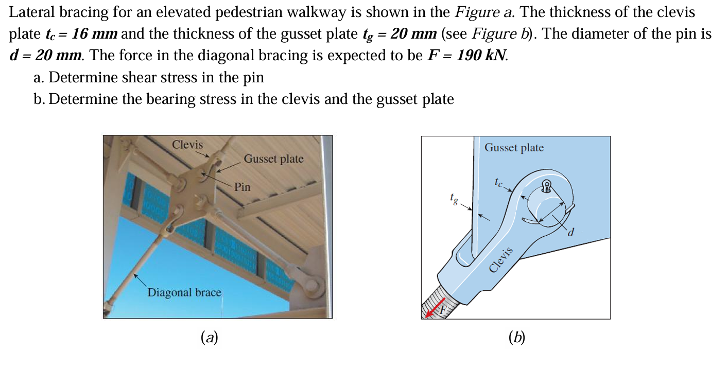 SOLVED: Lateral bracing for an elevated pedestrian walkway is shown in ...