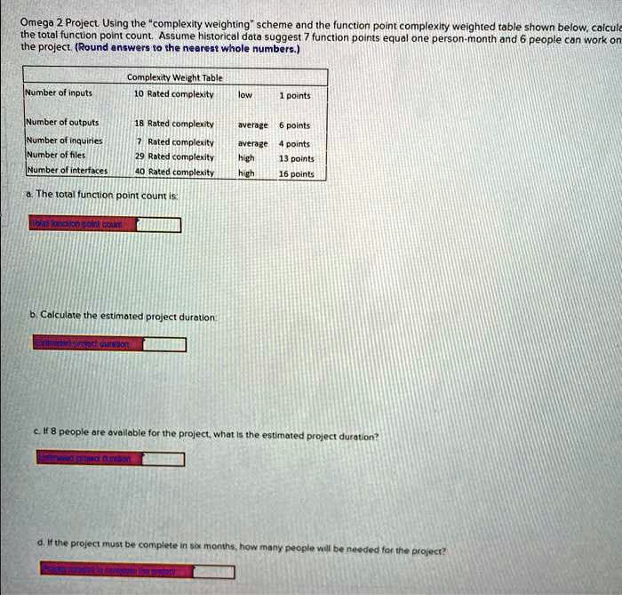 Omega 2 Project Using The Complexity Weighting Scheme And The Function Point Complexity