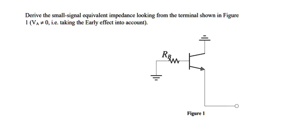 SOLVED: Derive the small-signal equivalent impedance looking from the terminal shown in Figure 1 ...