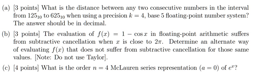 SOLVED: (a) What is the distance between any two consecutive numbers in ...