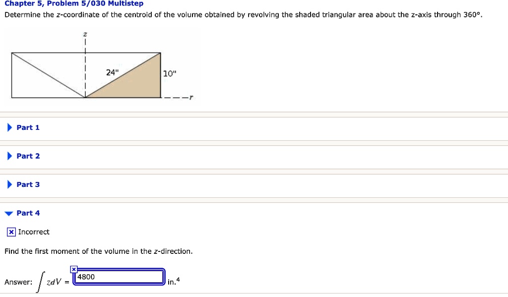 chapter 5 problem 5030 multistep determine the z coordinate of the centroid of the volume ...