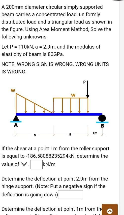 a 20omm diameter circular simply supported beam carries a concentrated ...