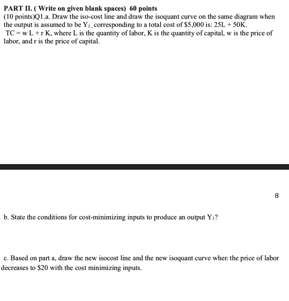 SOLVED: PART II. (Write on given blank spaces) 60 points (10 points)Q1 ...