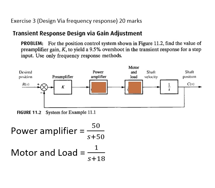 SOLVED: Exercise 3 (Design Via Frequency Response) - 20 marks Transient ... SOLVED: Exercise 3 (Design Via Frequency Response) - 20 marks Transient ...