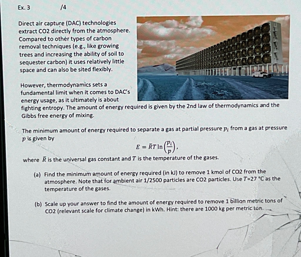 SOLVED: Ex. 3 14 Direct air capture (DAC) technologies extract CO2 ...