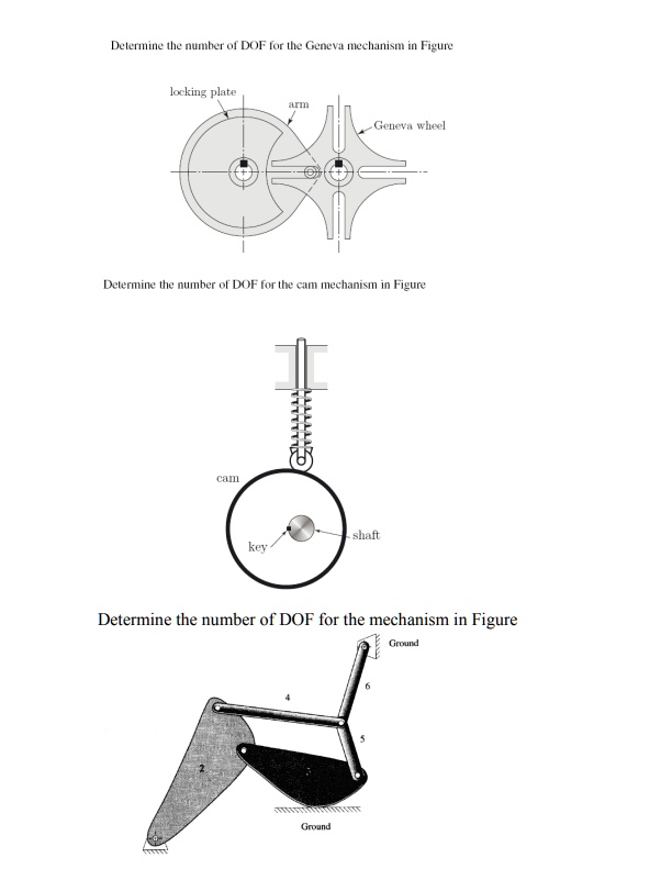 Determine the number of DOF for the Geneva mechanism in Figure locking ...