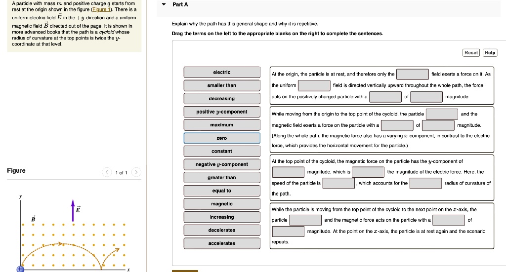 A particle with mass m and positive charge q starts from rest at the ...